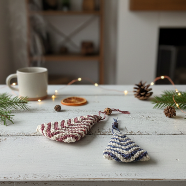 Christmas Mitred Tree Decoration | Free Knit Pattern – Verde